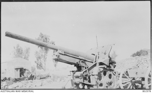 A 15cm Kanone 16 L/43 Krupp long range, high velocity gun known as ...