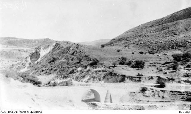 A view of the El Horvey Bridge on the Es Salt to Shunet Nimrin Road ...