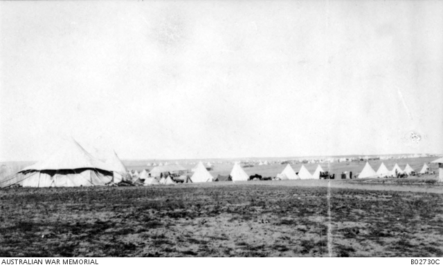 A view of the camp of the Anzac Mounted Division. | Australian War Memorial