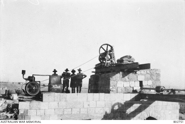 The pumping plant at Abraham's Well constructed by Australian Engineers ...