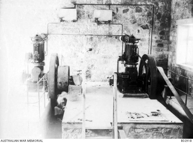 Two single cylinder pumps, probably diesel powered, which were used in ...