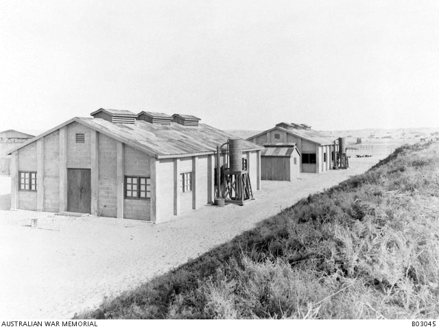 Buildings of the pumping station. | Australian War Memorial