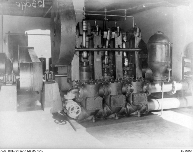 The interior of the pumping station. | Australian War Memorial
