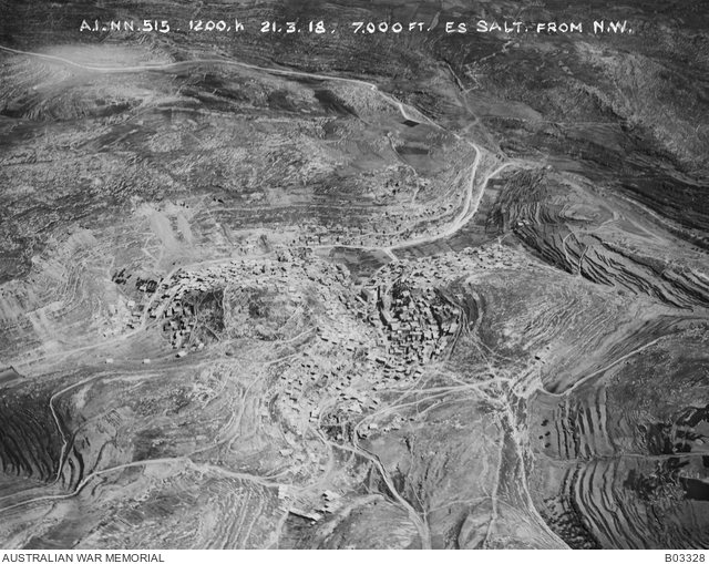 Aerial photograph of Es Salt taken from the north west at 1200 hours ...