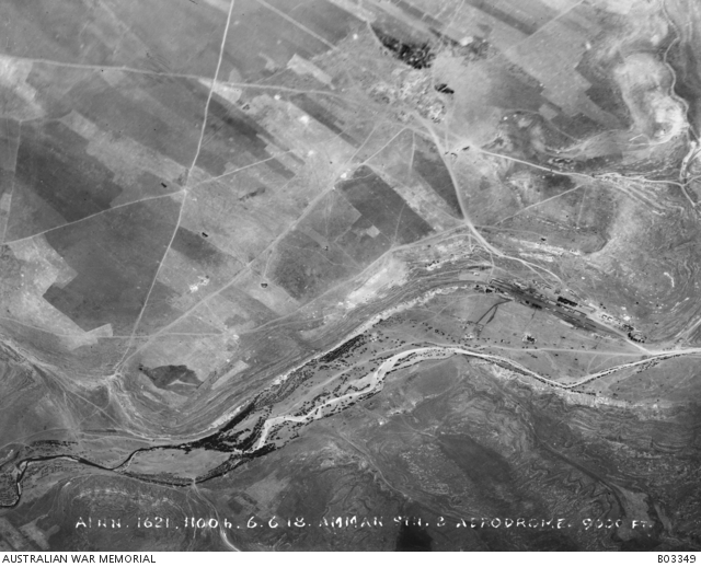 Aerial photograph of Amman station and aerodrome taken from 9000 feet ...