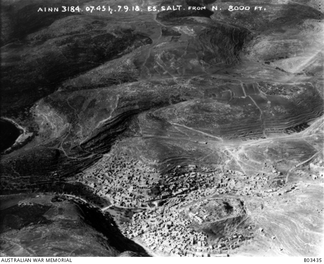 Aerial photograph of Es Salt taken from the north from 8000 feet at ...