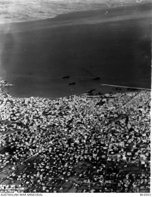 Aerial photograph of Beirut taken from the south east from 3000 feet at ...