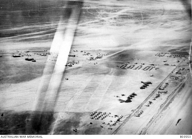 An aerial photograph of Nuran aerodrome. A captured aerial photograph ...