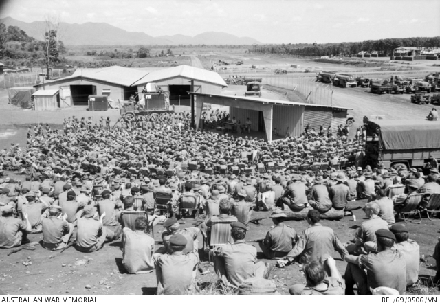 Nui Dat, South Vietnam. 1969-07. Singer Margaret Keller of Sydney, NSW ...
