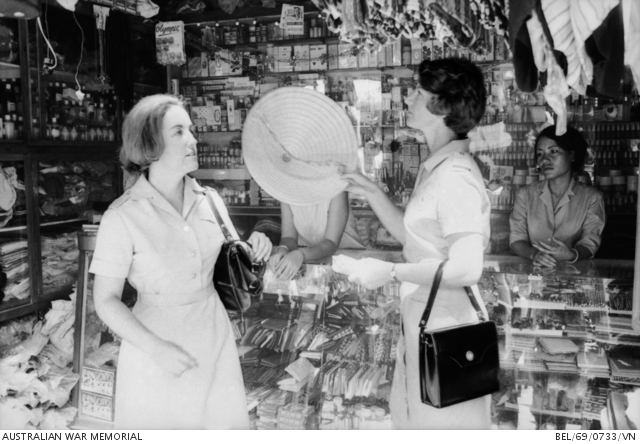Vung Tau, South Vietnam. 1969-10. Mary Gaynor of Hawthorn, Vic (left ...
