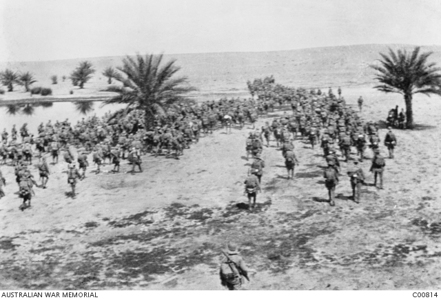 Australian soldiers fall in on parade before setting out on a route ...
