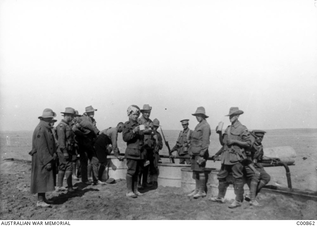 A group of unidentified soldiers from the 2nd Australian Division ...