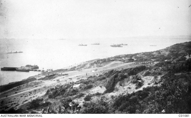 Activities in the vicinity of Anzac Cove. A road follows the shoreline ...