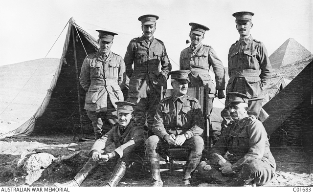 Group portrait of seven officers of the 2nd Australian Field Ambulance ...
