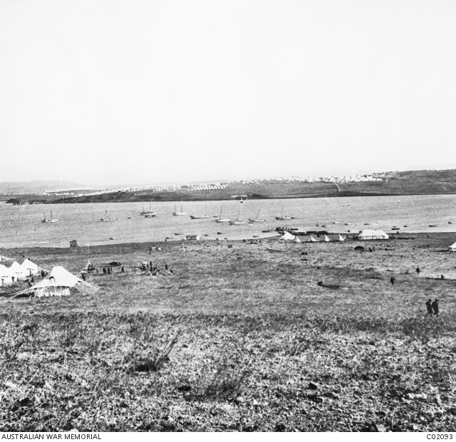Mudros harbour on the Aegean island of Lemnos, seen from above the 1st ...