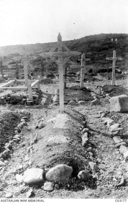 The original graves of Australian soldiers in a cemetery on the ...