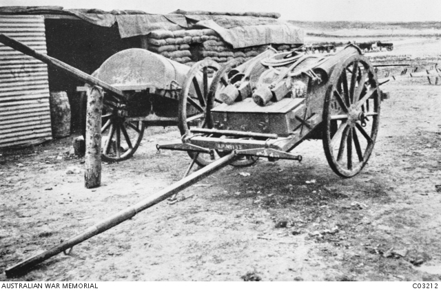 Water carts, abandoned by the British during the evacuation of ...