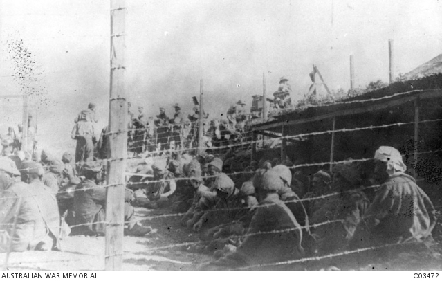 Turkish prisoners, captured by the Anzac Corps during the fighting ...