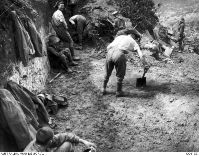 Australian soldiers resting behind the trenches at Anzac. | Australian ...