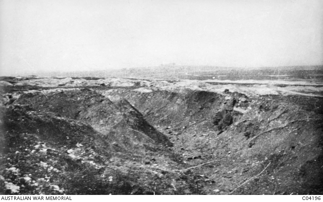 A shell shattered trench at Sausage Gully during the winter following ...