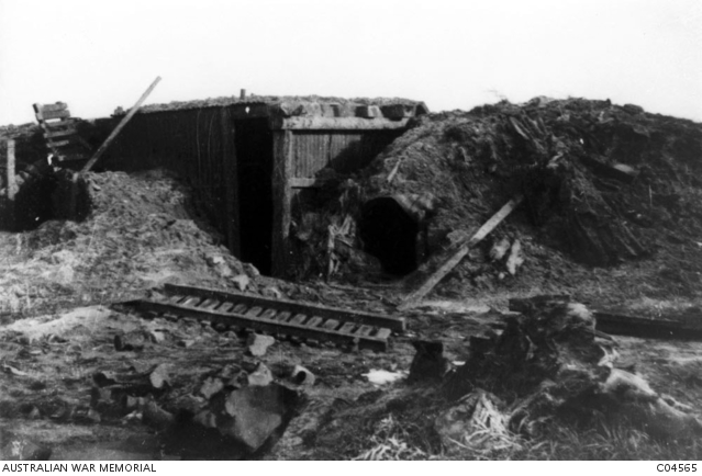 A dug-out adjacent to Leir House, used as an RAP during the Third ...