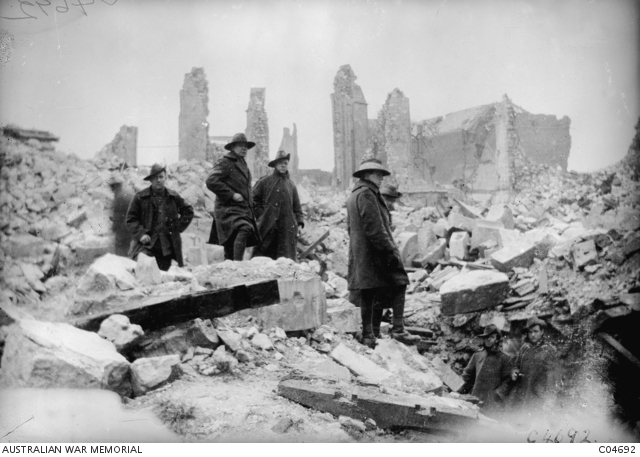 A German gun position and destroyed gun carriage on Anzac Ridge ...