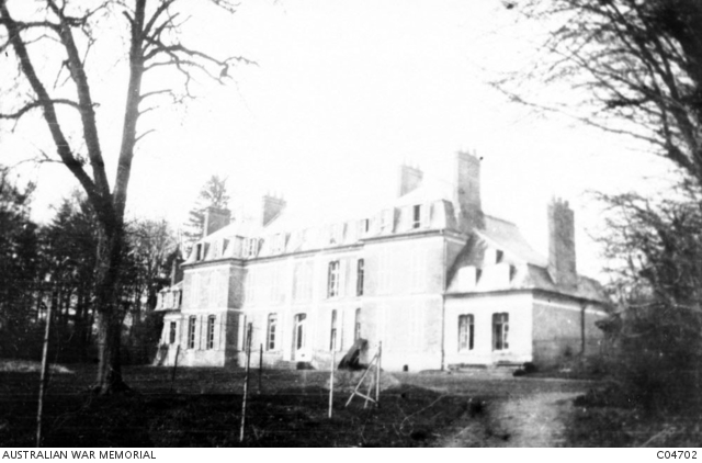 The chateau at Beincourt occupied by the 11th Field Ambulance between ...