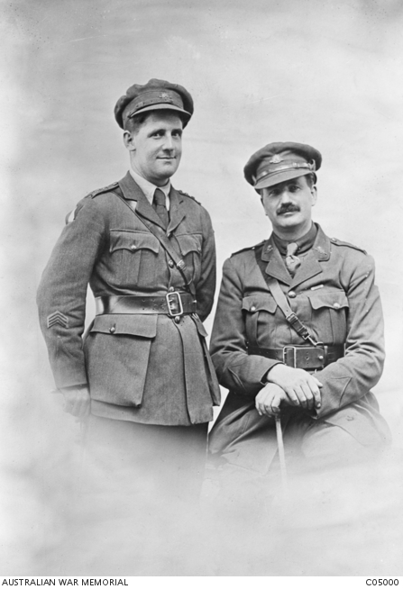 Studio portrait of Captain (Capt) Arthur Carl Rudrum (left) and Major ...