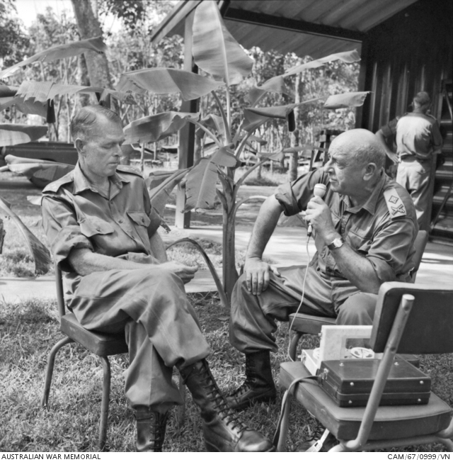 Vietnam. 1967-10. Major General J. Stevenson of Sydney, NSW (right ...