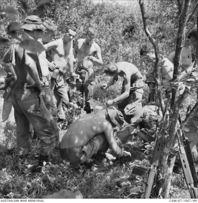 Vietnam. 1967-11. During Operation Santa Fe, members of 2RAR /NZ (ANZAC ...