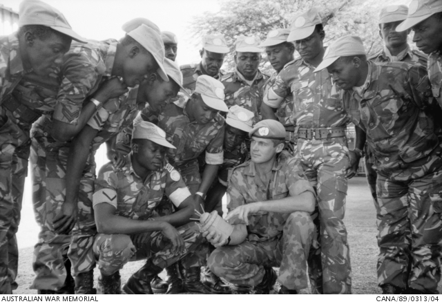 Namibia. 1989-06-18. Australian Field Engineers serving with United ...