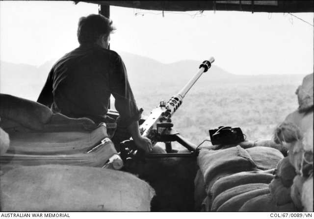 Vietnam. 1967. On top of Nui Dat hill, the highest point in the ...