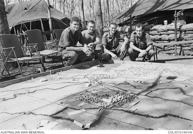 Vietnam. 1967. Proud of their handiwork are these four soldiers of the ...