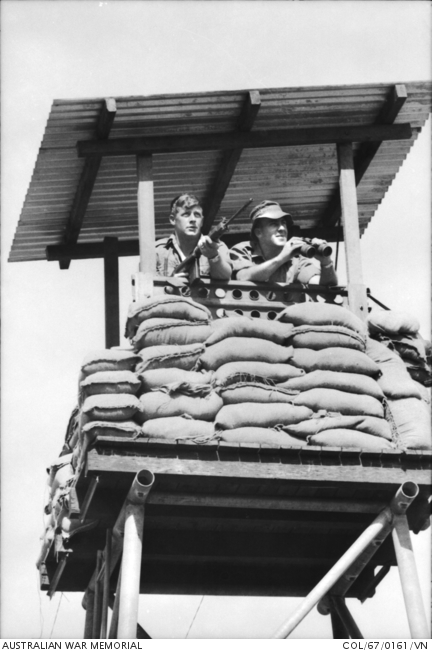 Vietnam. 1967. Private Robert Wills of Narooma, NSW (left), and Private ...