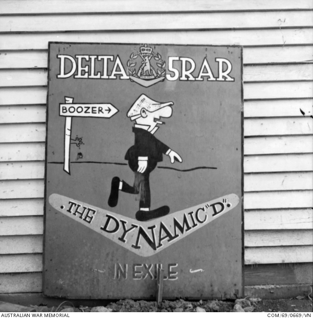 Nui Dat, South Vietnam. 1969-09. One of the 'boozers' signs at the 1st ...