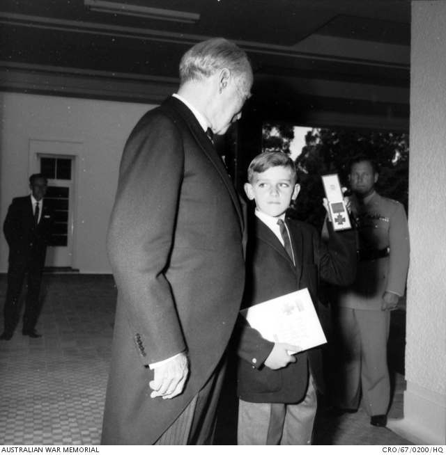 The Governor General Lord Casey with George Wheatley, the son of the ...