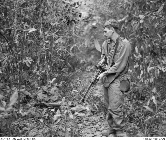 A machine-gunner from D Company, 7th Battalion, The Royal Australian ...