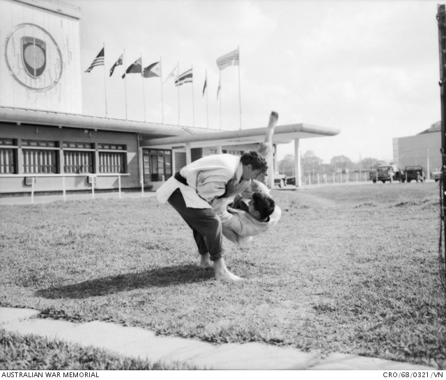 South Vietnam. 1968-03. Judo and karate expert, Private John Whipp of ...