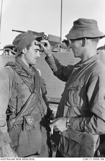 Phuoc Tuy Province, South Vietnam. January 1971. Before moving out on ...
