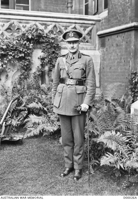 Informal portrait of Major General Sir N R Howse VC KCB DMS, at AIF ...