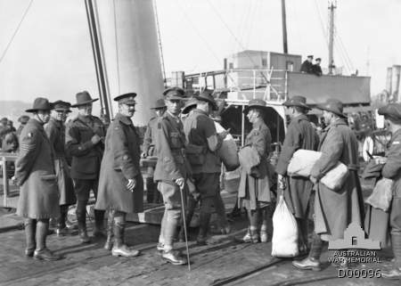 Embarkation for Australia on six months' leave, of men who left ...