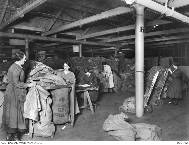 Trucking and sorting empty mail bags at the Australian Base Post Office ...