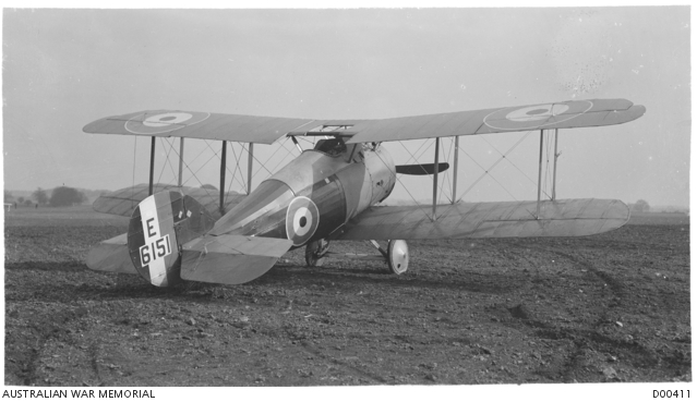 Sopwith Snipe aircraft, serial no. E6151 of No. 5 (Training) Squadron ...