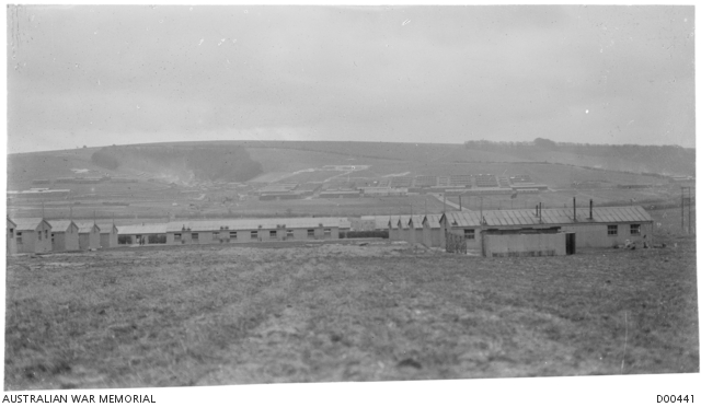 A general view of the AIF Codford training camp on the Salisbury Plain ...
