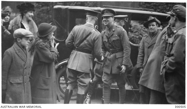 General Sir William Birdwood shaking hands before entering his car ...
