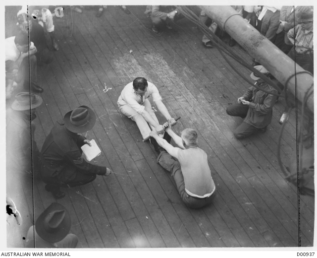 Sports Day. A scratch pull between two sergeants on board the family ...