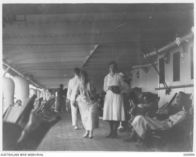 Deck quoits on RMS Osterley, during the return voyage to Australia. The ...
