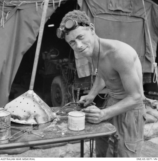 Bien Hoa, Vietnam. 1965-06. Craftsman Brian Neville of Molong, NSW ...
