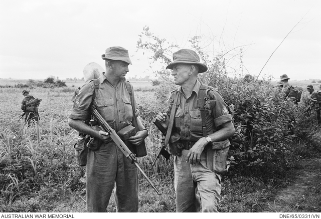 Vietnam. 1965. Two members of the 1st Battalion, The Royal Australian ...