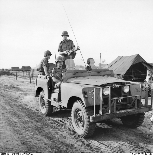 Vietnam. 1965-09. An armed landrover, the type used by the Australians ...
